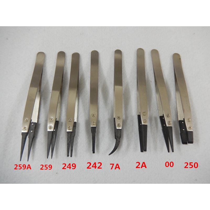 ESD-259 Tweezers Anti-Static Interchangeable Head Straight Elbow ...