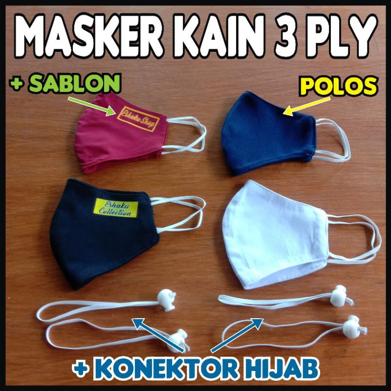 3ply earloop hijab Fabric Mask (Layer) | Shopee Malaysia