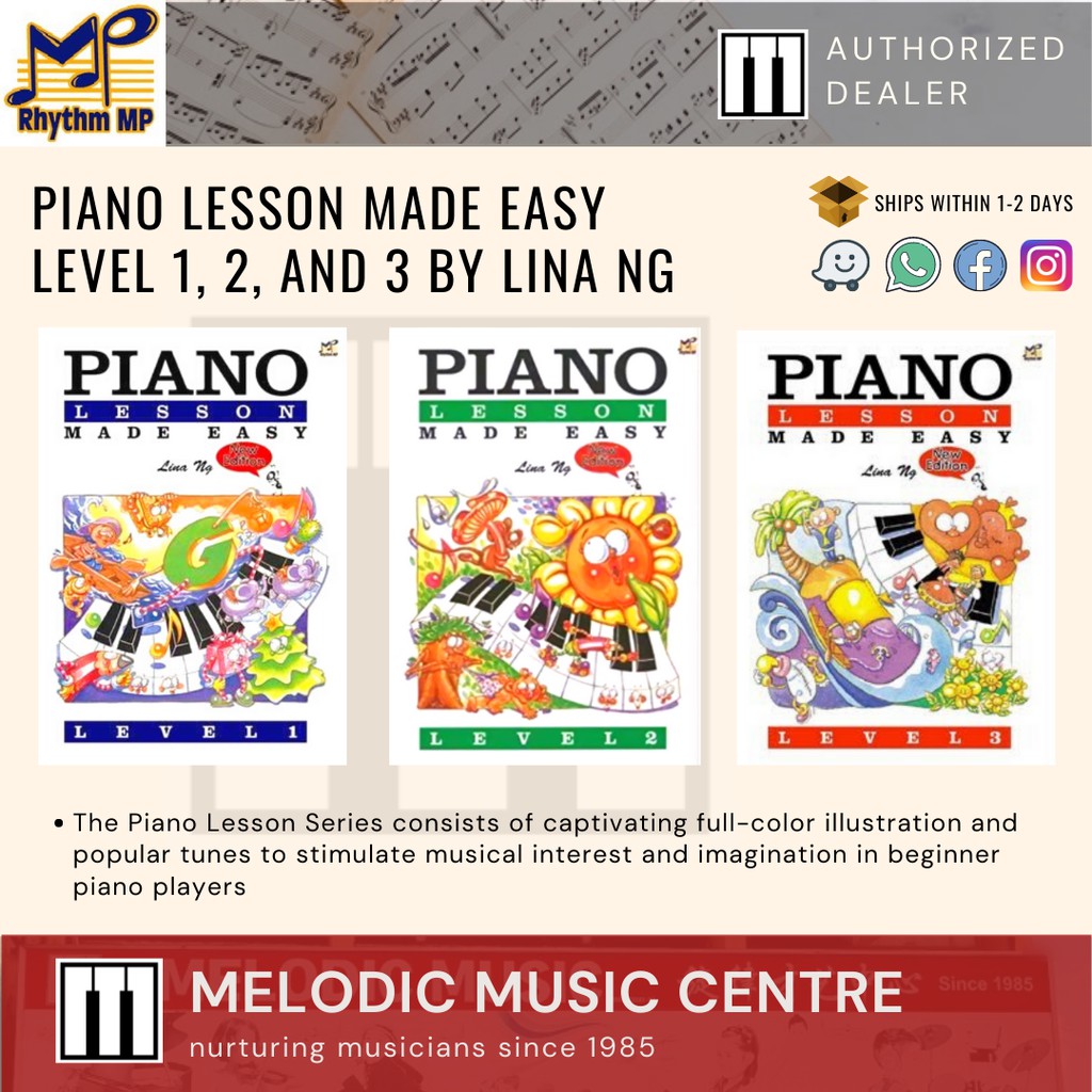 Piano Lesson Made Easy Level 1, 2, and 3 by Lina Ng | Shopee Malaysia
