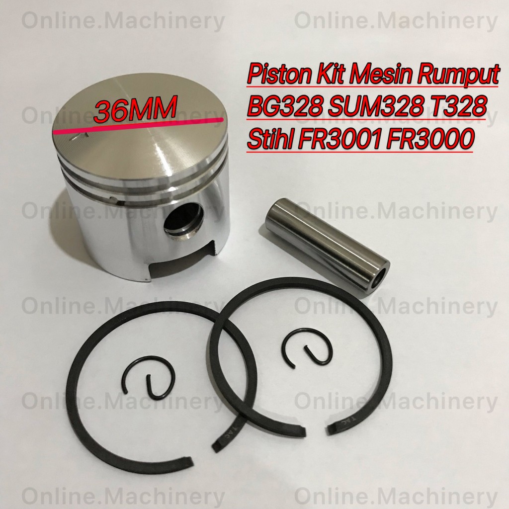 36MM Piston With Ring Mesin Rumput Tanaka T328 BG328 BG328A SUM328 ...