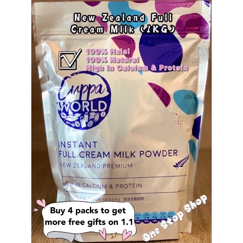 Cuppa World Instant New Zealand Full Cream Milk Powder (1kg) | Shopee ...