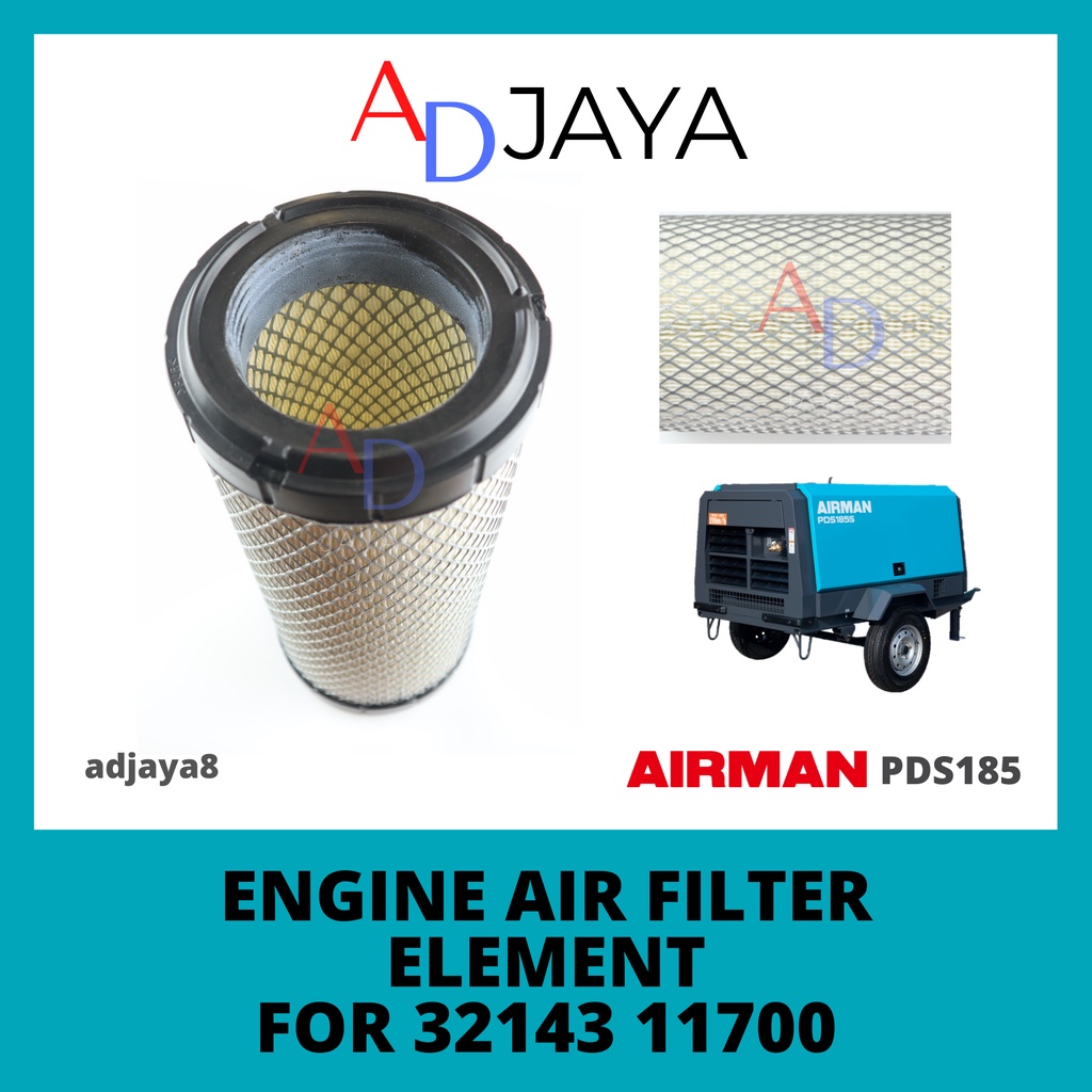 Airman PDS185 ENGINE AIR FILTER Air Compressor For 32143 11700 ...