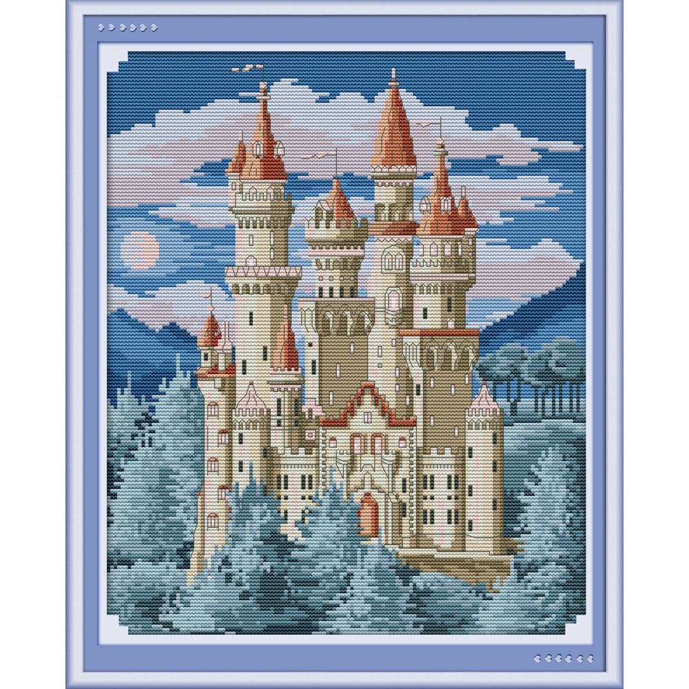 Joy Sunday Castle Sewing Pattern Cross Stitch Kits DMC Threads Counted ...