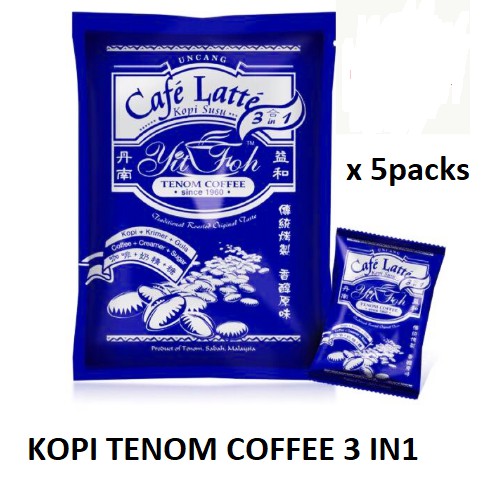 Kopi Tenom Coffee Cafe Latte Yit Foh 3 in 1(5packs) | Shopee Malaysia