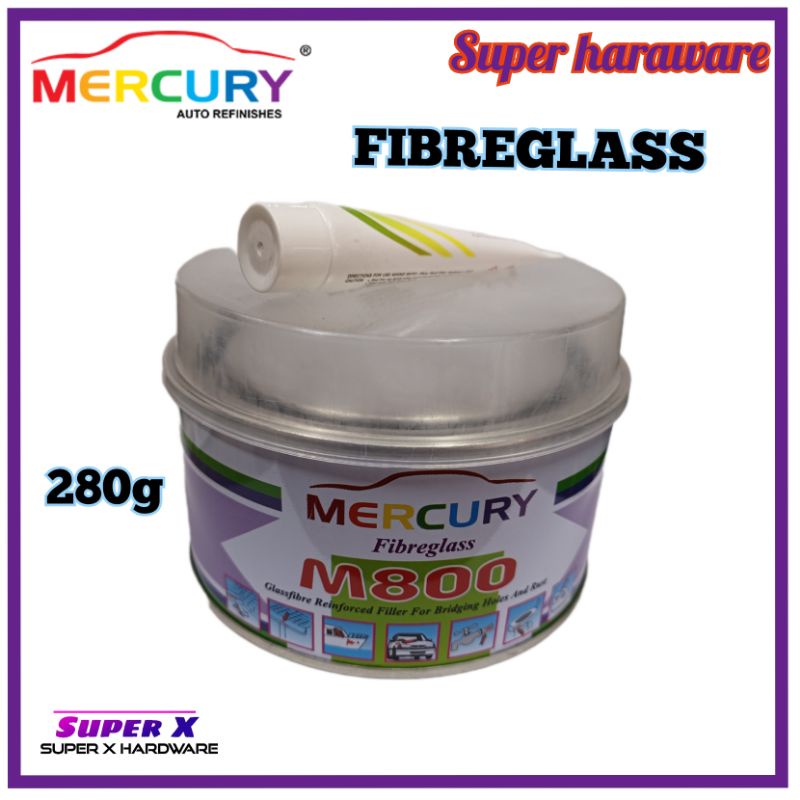 MERCURY M800 FIBREGLASS WITH HARDENER (280G) / FIBRE COMPOUND / CAR ...