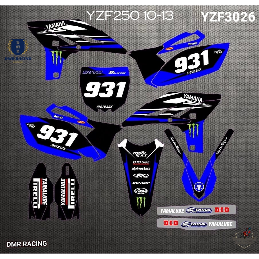 YAMAHA YZF250 YZ250F Year 2010-20013 3M Body Sticker Decal Custom ...