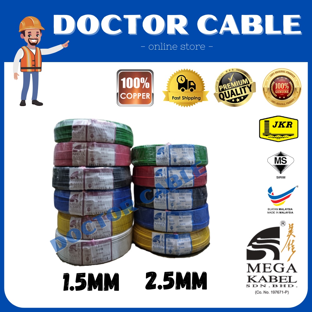 [🔥READY STOCK🔥]Mega Kabel 1.5mm 2.5mm Insulated PVC 100% Pure Copper ...