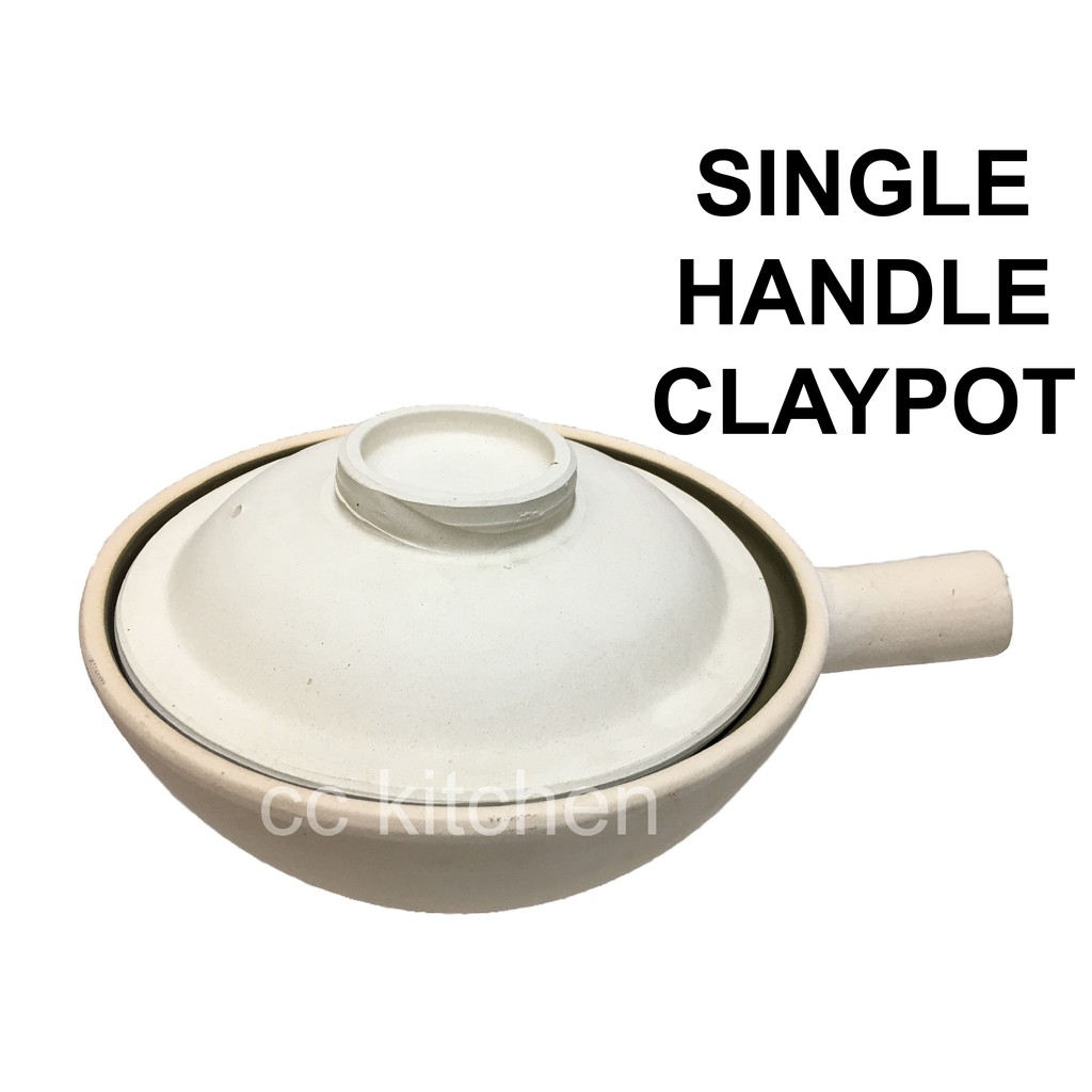 Fire resistant single handle clay pot with cover / claypot with lid ...