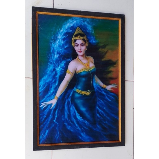 Printing Painting Of NYI loro kidul And Sea Waves plus Frame Size 65x45 ...