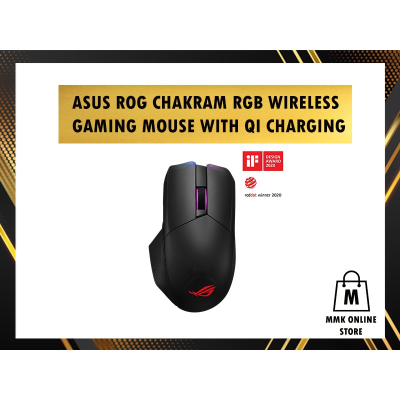 ASUS ROG CHAKRAM RGB WIRELESS GAMING MOUSE WITH QI CHARGING | Shopee ...