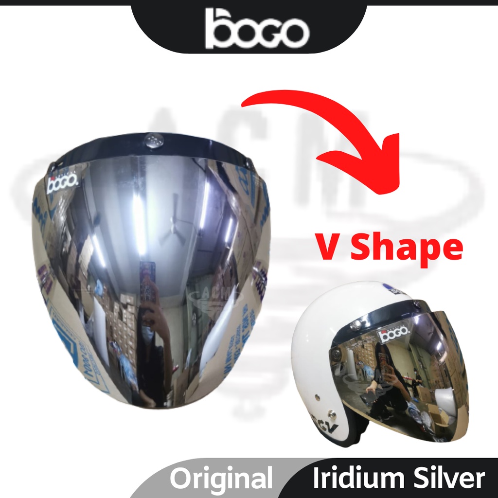 BOGO Visor 3 Button BG05 BG25 BO GO Bikko helmet SGV MS88 MAGNUM ARC Swan Clear Tinted Dark Grey ...