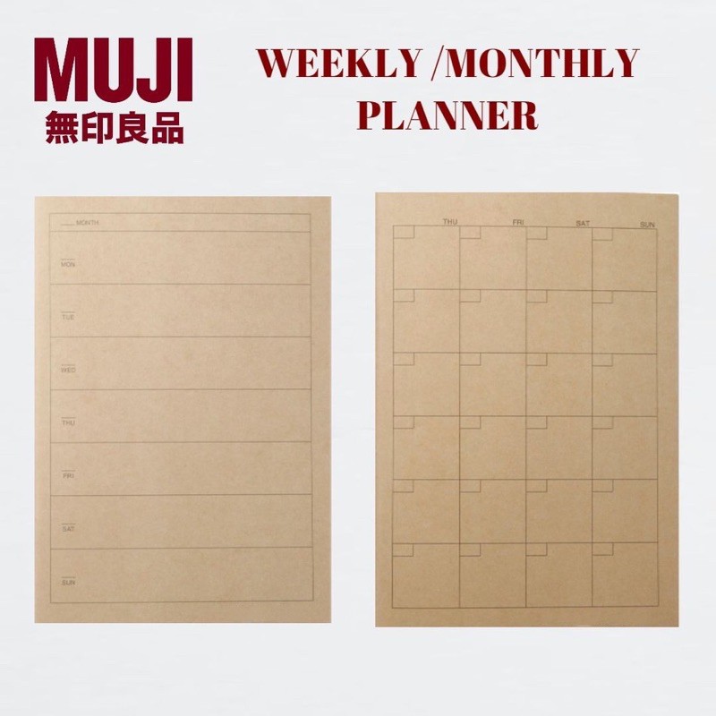 Muji Book Undated Planner Diary Muji Notebook Monthly / Weekly Self ...