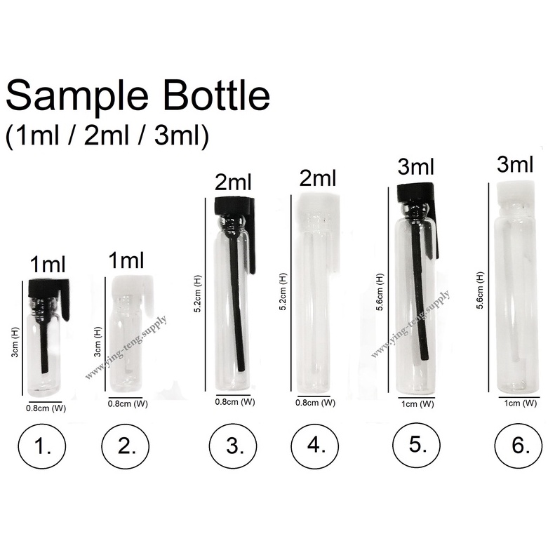 1pc - Clear Glass Bottle/ essential oil bottle, medicine packaging, Sample Bottle, Perfume ...