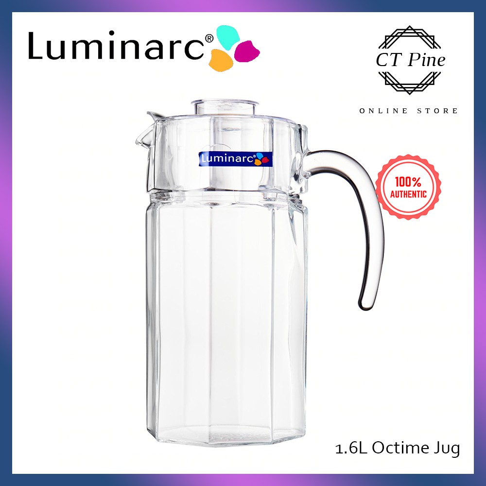 Luminarc Octime 1.6L Jug /// Transparent Teko Jag Air Water Teapot ...