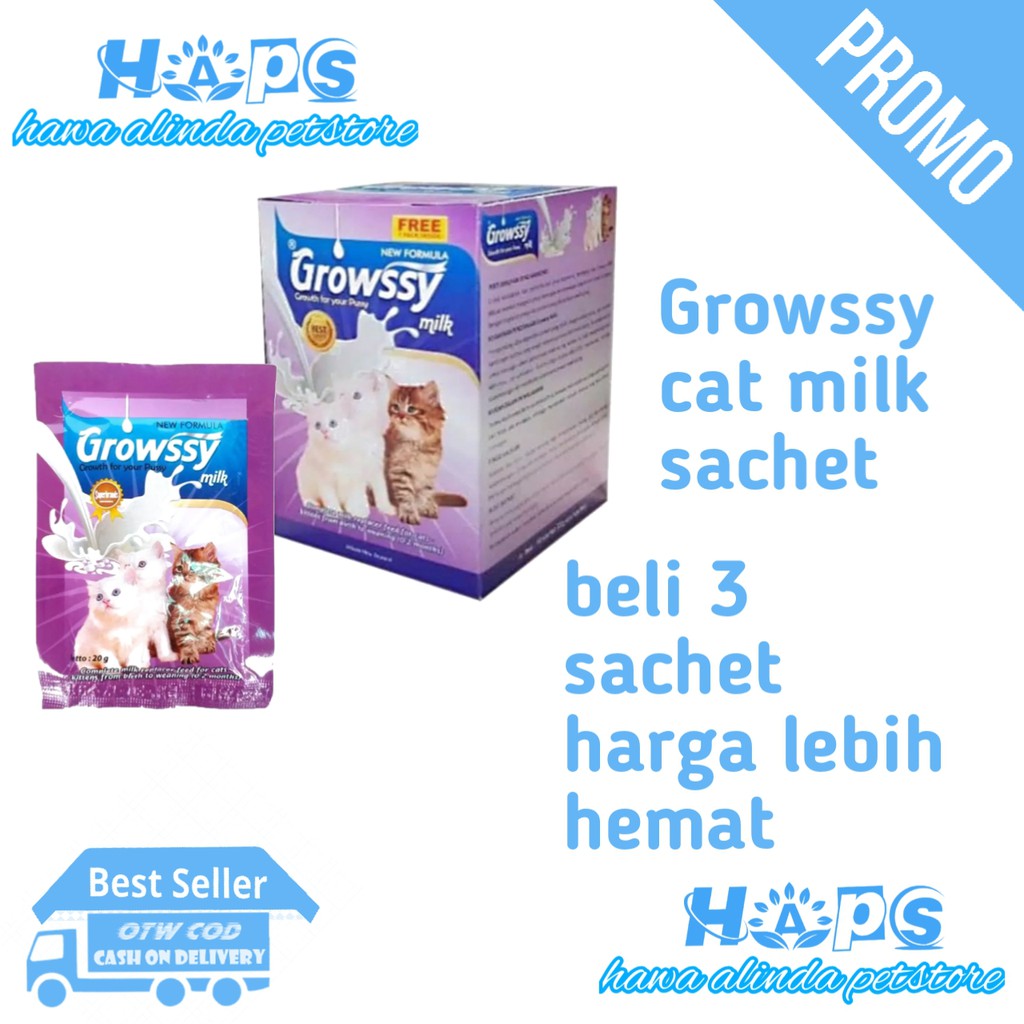 Growwsy Cat Milk Sachet Special Formula for Baby Cats 20 gr | Shopee ...