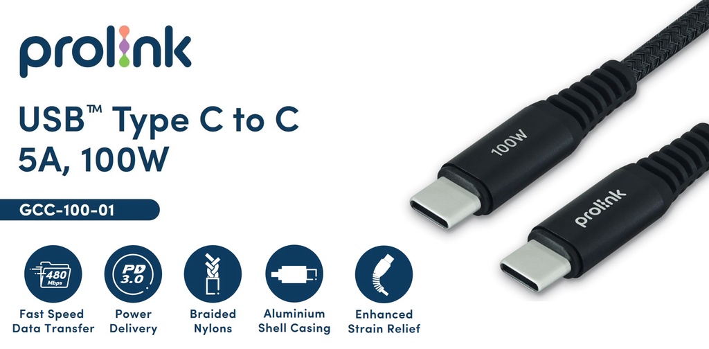 Prolink USB C-C Fast Charging Cable for iPhone15 Series (100W/2M) GCC ...