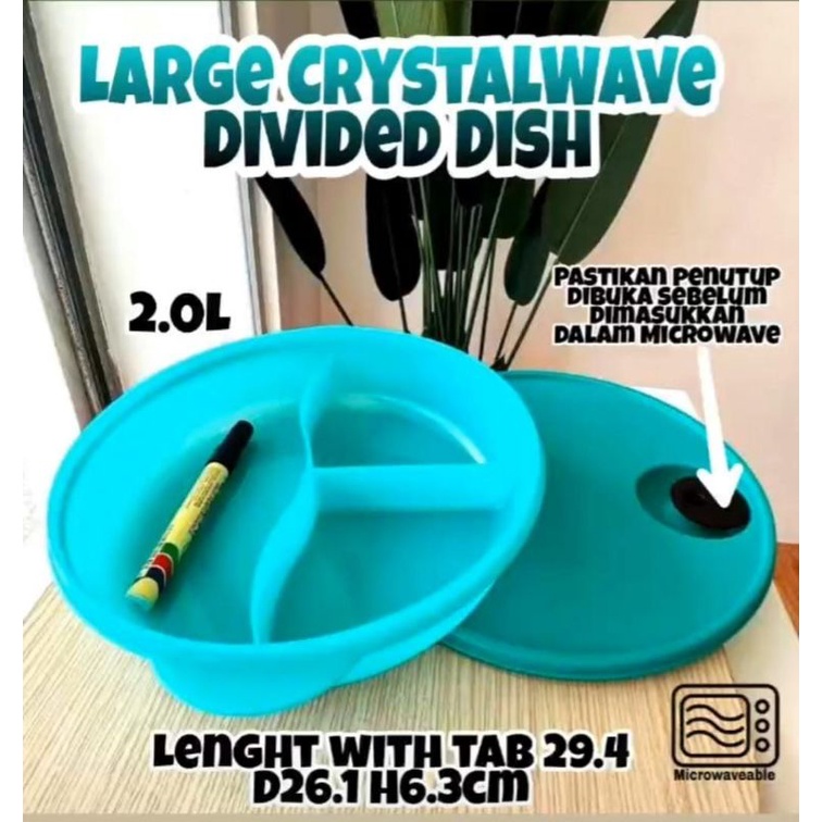 15 Designs: Tupperware crystalwave lunch box/ Divided Lunch Box 830ml/ Crystalwave Dish 2L ...