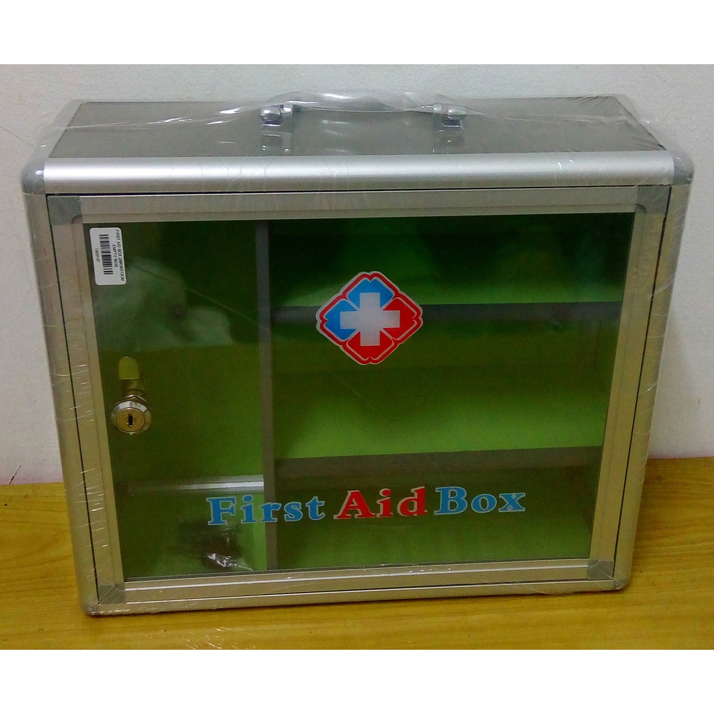 Wall Hanging Aluminum PVC First Aid Kit Box Type A - Grey Color Sided ...