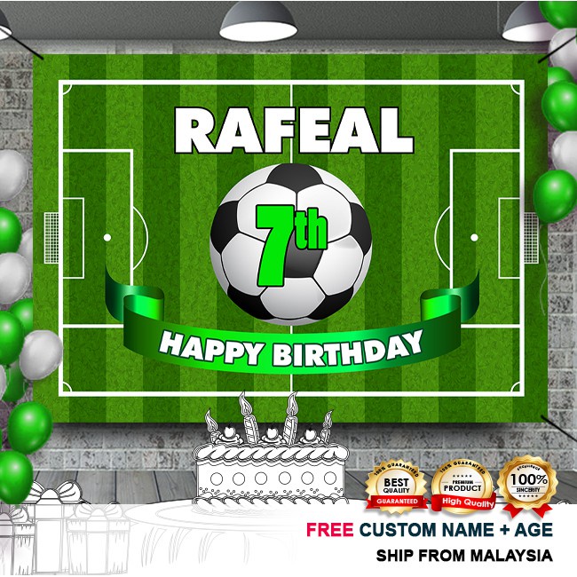 getah rambut Birthday Banner / Birthday Backdrop / Hari Jadi - Soccer ...