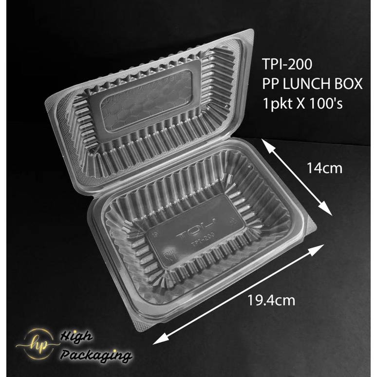 Toli TPI-200 PP Lunch Box/ Tapau Box 100’s | Shopee Malaysia