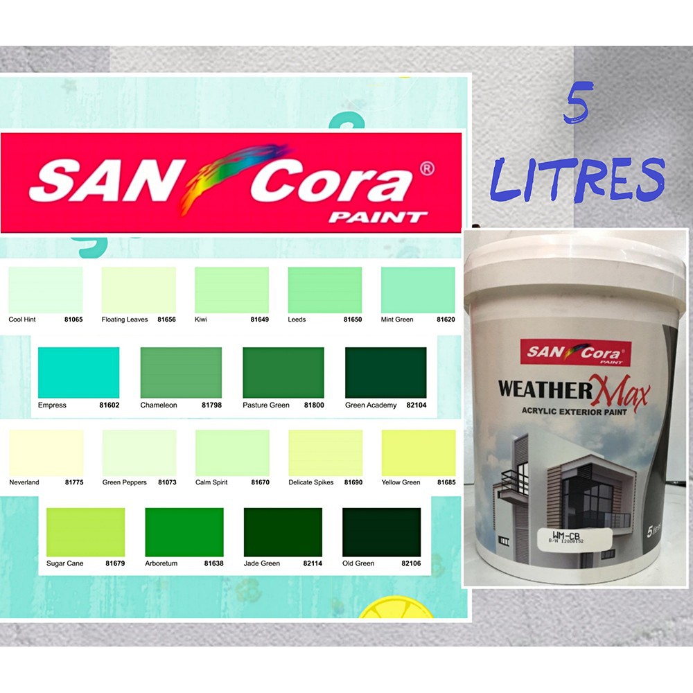 5 Litres SANCORA Weather Max Weatherproof Exterior Wall Paints Finish ...
