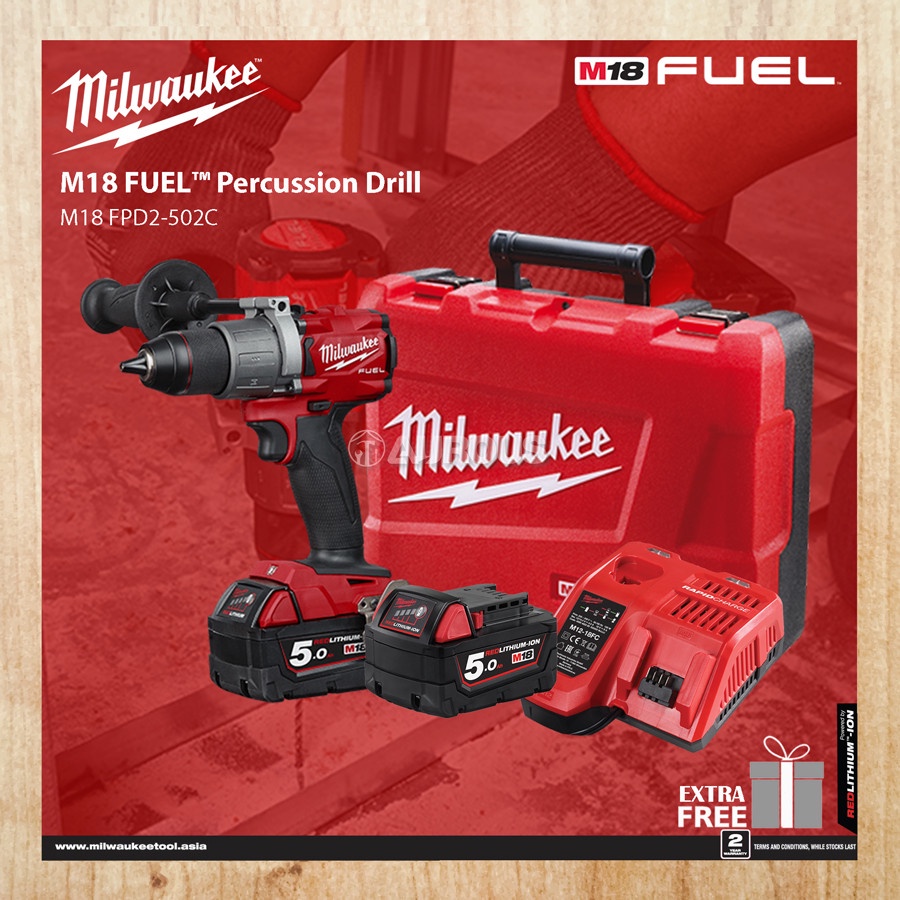 MILWAUKEE M18 FUEL GEN III 2-SPEED PERCUSSION DRILL/DRIVER (M18 FPD2-0X ...