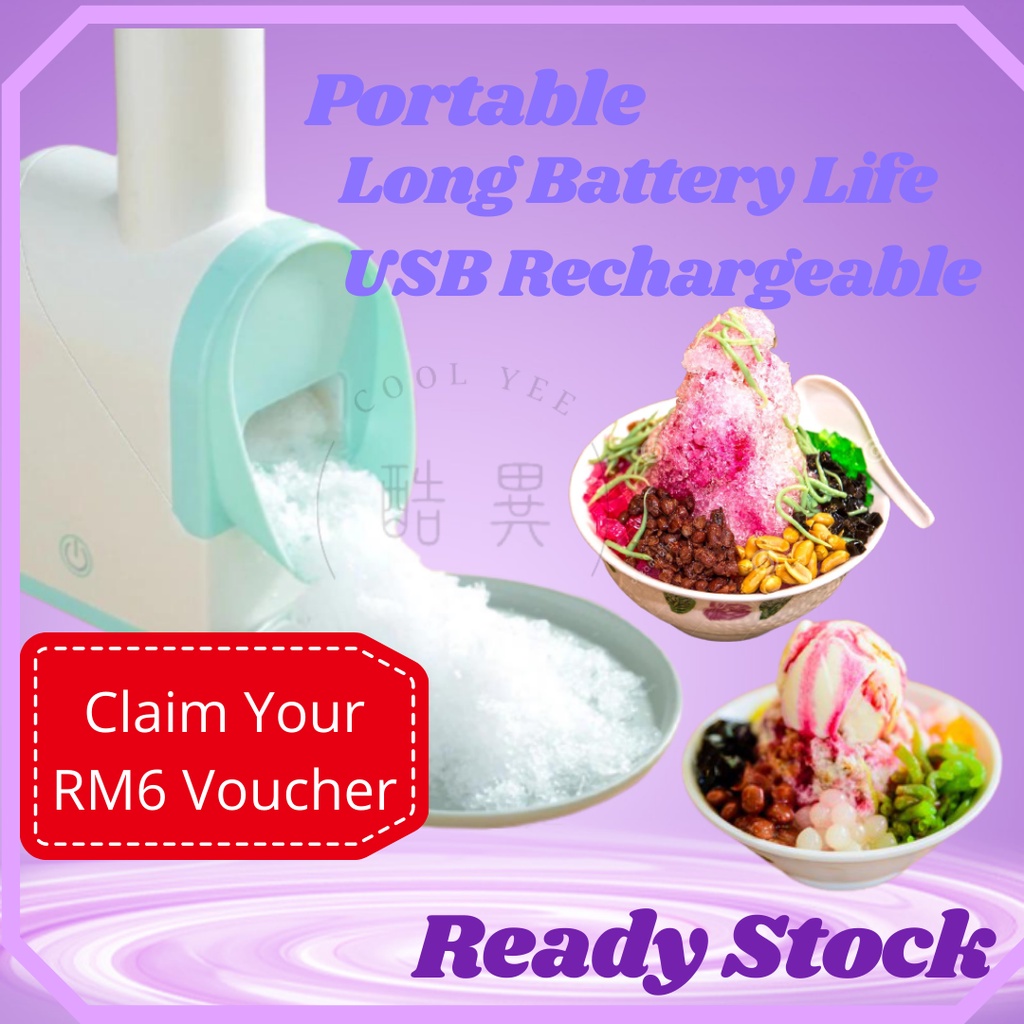 COOLYEE Portable USB Rechargeable Ice Shaver Pengisar Ais Kacang Ice ...