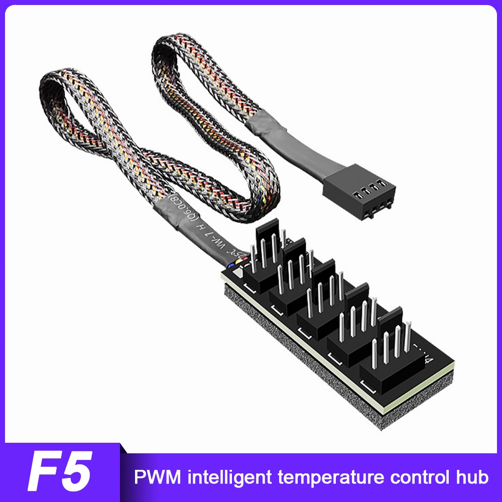 COOLMOON F5 1 to 5 4pin PWM Fan CPU HUB Splitter 5Way Fan Power ...