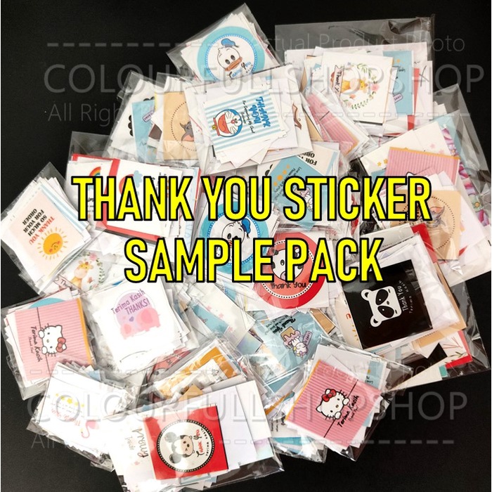 Thank You Sticker Sample Pack - Random Design Random Quantity Variety ...