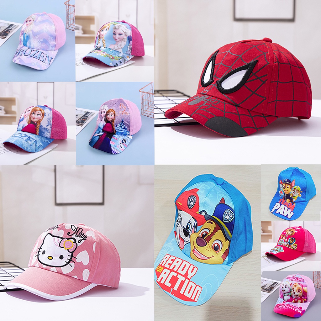 Topi Budak Lelaki Perempuan Kids Cap Spiderman Paw Patrol Hello Kitty ...