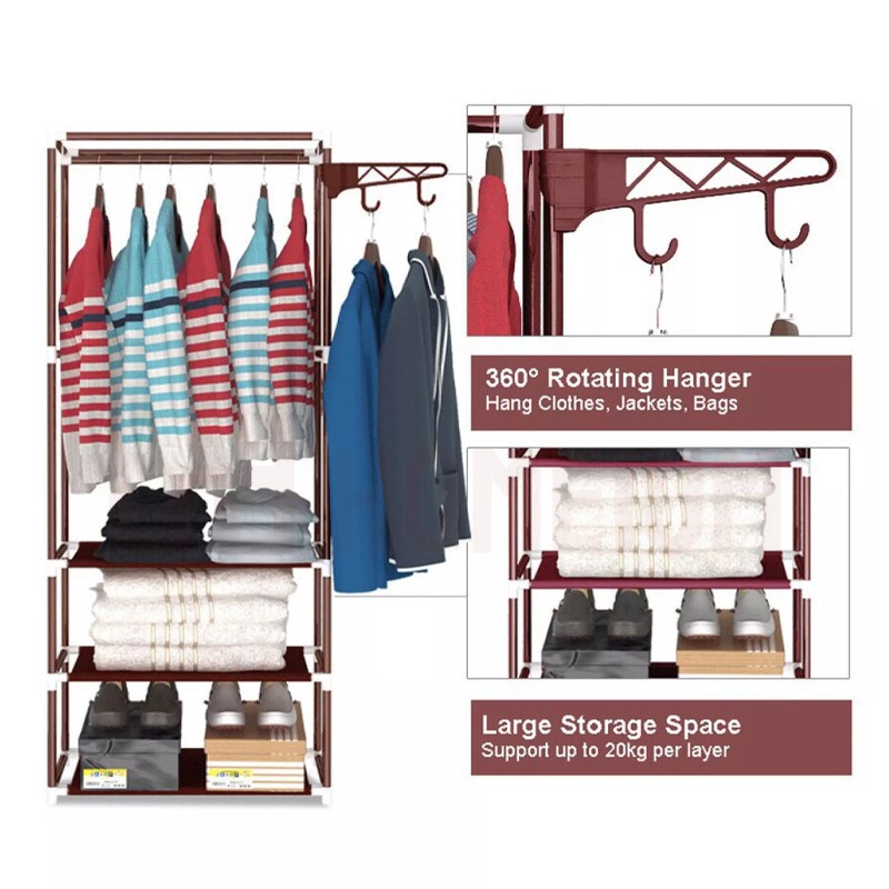 Simple Clothes Rack Large Cloth Rack Clothes Hanger Rack Rak Pakaian ...