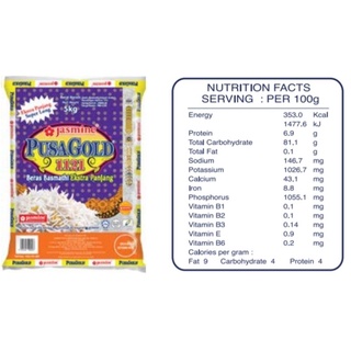 Jasmine Pusa Gold 1121 / VitaGrain / Pusa Cream /La sella 2kg | Shopee ...