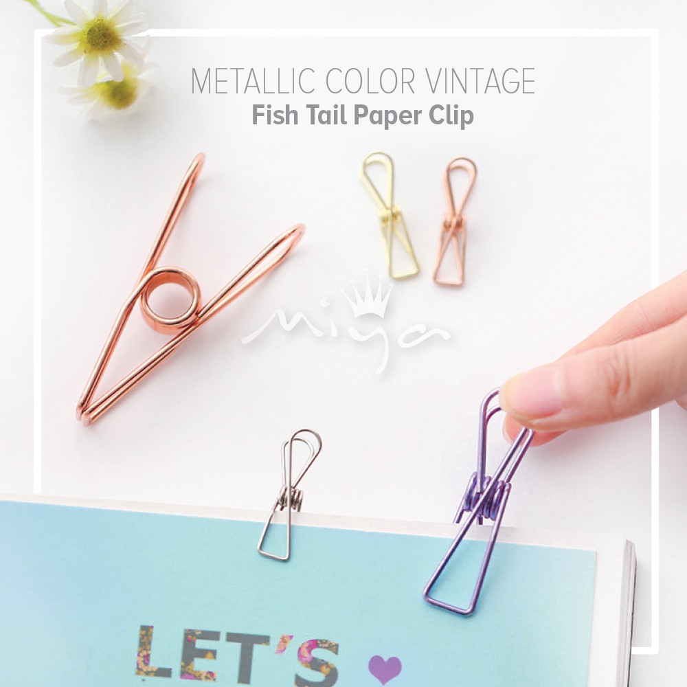 Metallic Color Vintage Fish Tail Paper Clip | Shopee Malaysia
