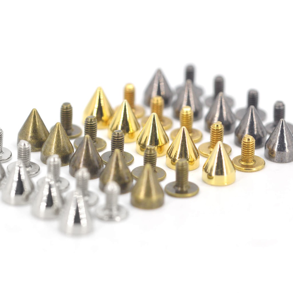 Leather Craft Plating Spike Rivets Bullet Punk Spikes Cone Rivets Screw ...