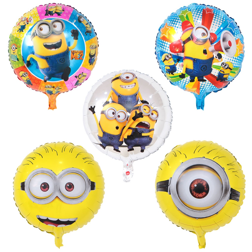 DESPICABLE ME | Minion Foil Balloons | ROUND MINIONS | MINION HELIUM 18 ...
