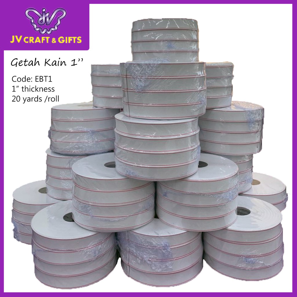 Getah Kain 1" By Meter / Elastic Tape Red Line / Getah Tali Pinggang ...