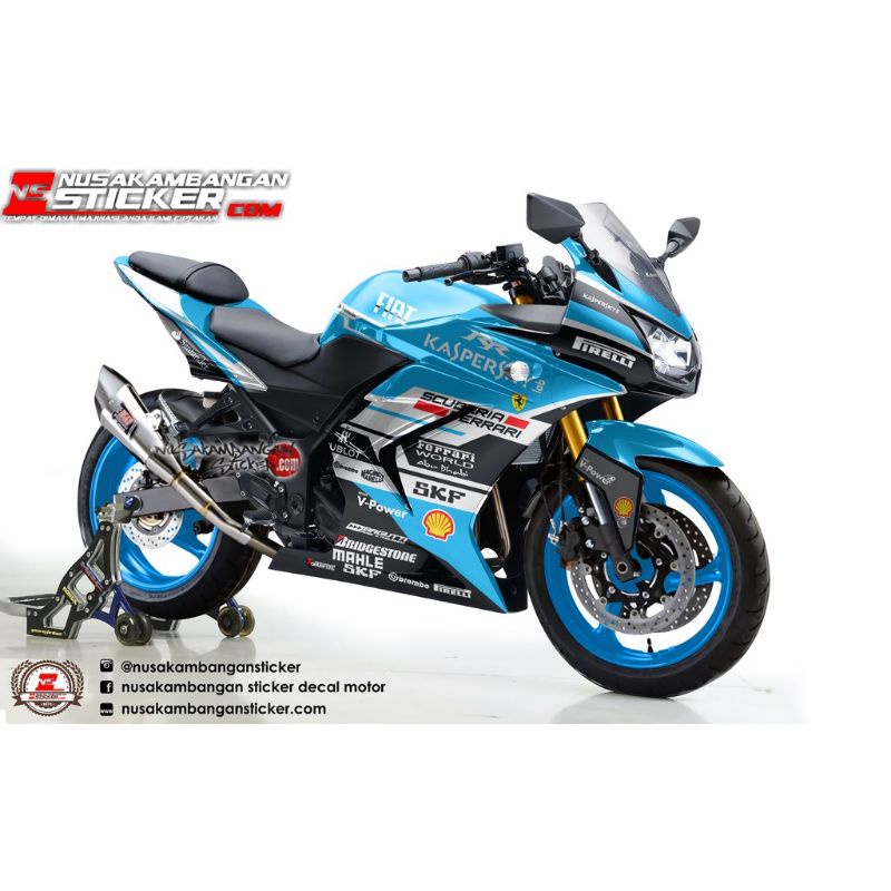 Kawasaki Ninja 250 Karbu Motorcycle Sticker Decal Full Body Turquoise ...
