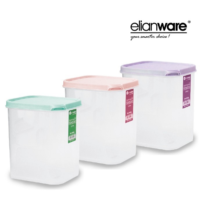 e1788 ELIANWARE Food Container, Rectangle Shape, 2400ML, Bekas Makanan ...
