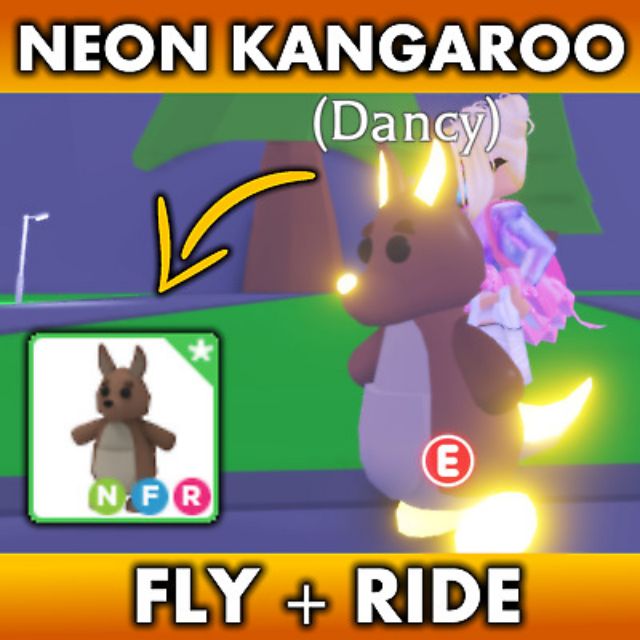 Adopt Me Legendary Kangaroo NEON Fly Ride(NFR) | Shopee Malaysia