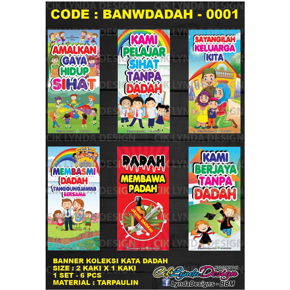 PRE-ORDER - BANNER SET HIASAN KATA DADAH (PPDa) SEKOLAH | Shopee Malaysia
