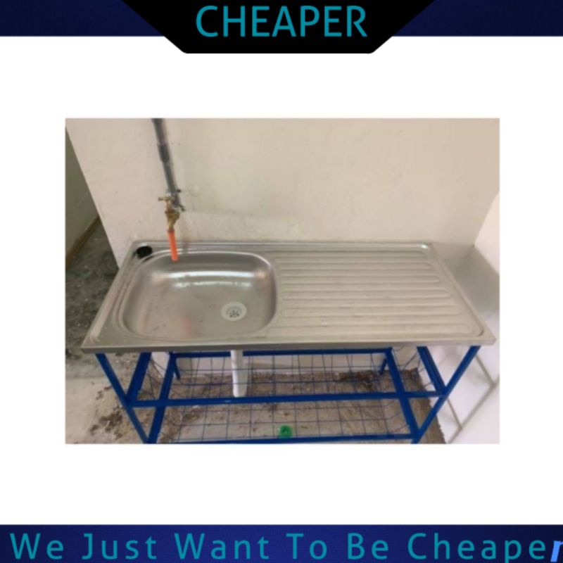 Aluminium Premium Kitchen sink dengan stand /Sinki Dapur Cuci SET ...