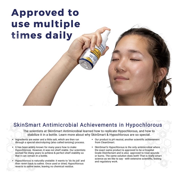 SkinSmart Antimicrobial Facial Cleanser Spray to Remove Viruses and ...