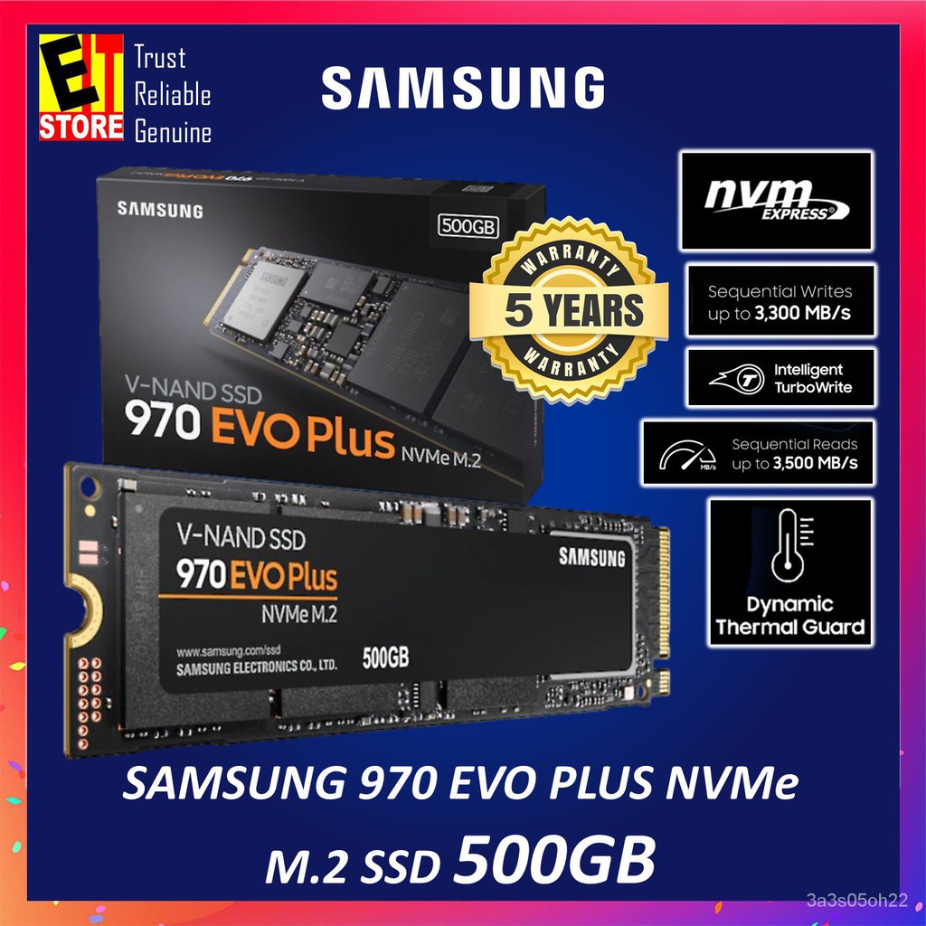 Uzr3 SAMSUNG V-NAND 970 EVO PLUS NVMe M.2 (2280) SSD 500GB (MZ-V7S500BW ...