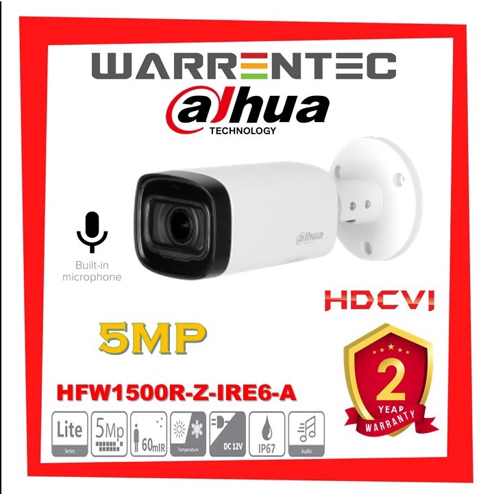 DAHUA 5MP HDCVI IR BULLET CAMERA - HFW1500R-Z-IRE6-A | Shopee Malaysia