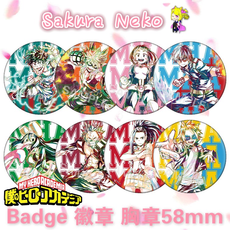 Ready Stocks My Hero Academia 我的英雄學院 Anime Button Badge 动漫周边徽章胸章 58mm ...