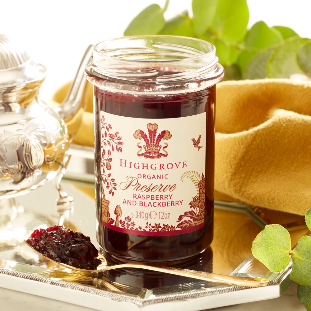 Fortnum & Mason Highgrove Organic Raspberry & Blackberry Preserve, 340g ...