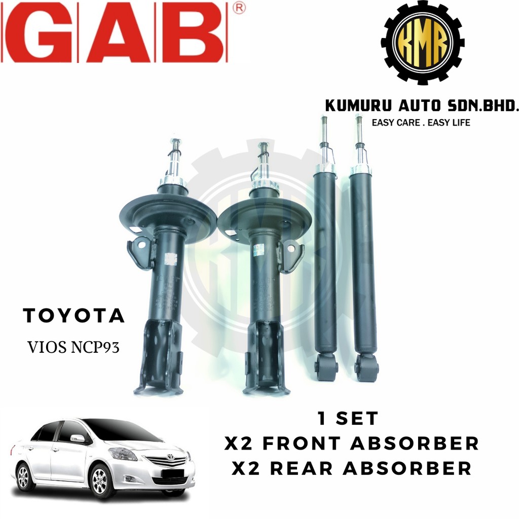 (2@pcs) GAB Gas Front Rear Absorber Toyota Vios NCP93 2008-2013 ...