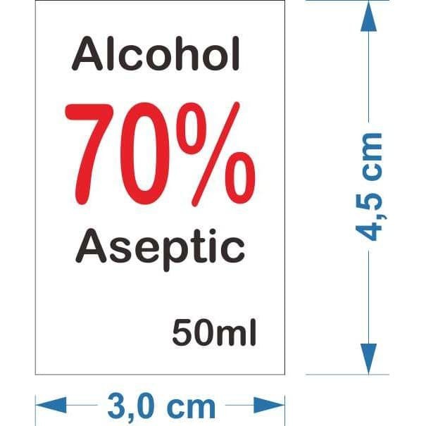 Sticker HVS/CROMO Alcohol ANTISEPTIC HANDSANITIZER 3x4.5cm (90pcs ...