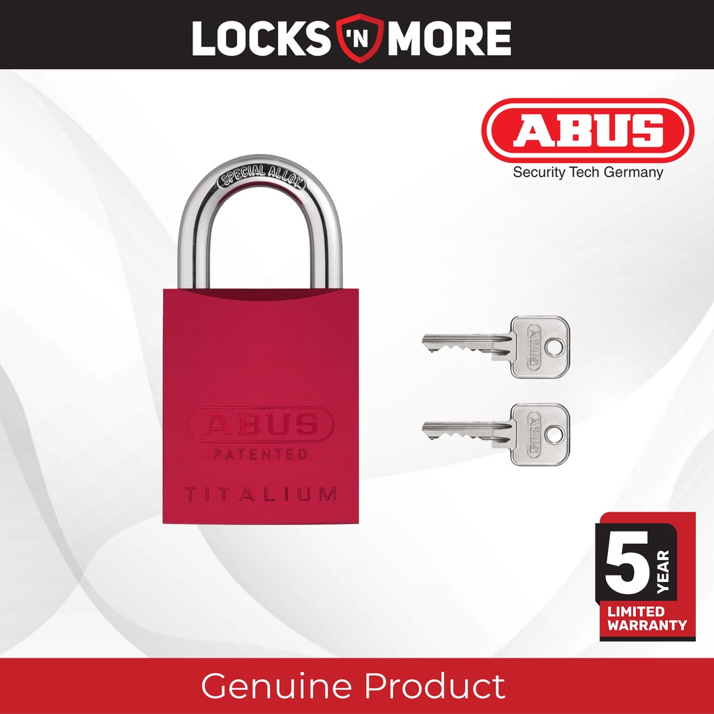 Abus 83AL/50 50mm Titalium Padlock (Red) | Shopee Malaysia