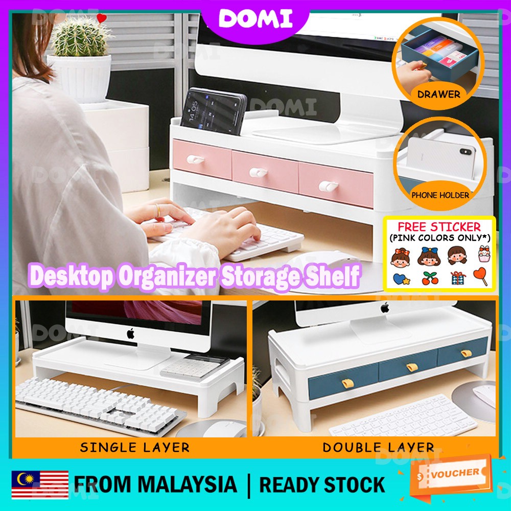 DOMI Computer Monitor Desktop Shelf Storage Rack Table PC Laptop Desk ...